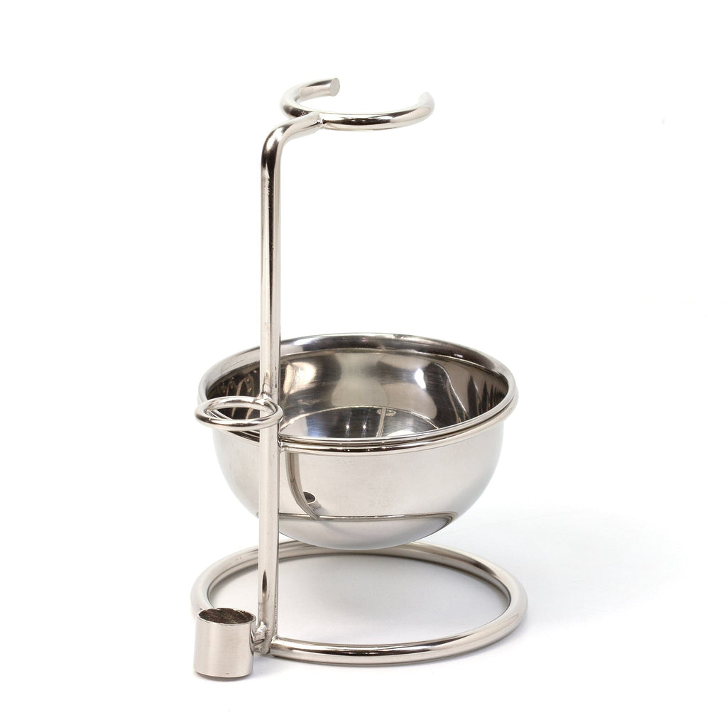 Nickel Plated Safety Razor and Brush Stand with Bowl — Fendrihan