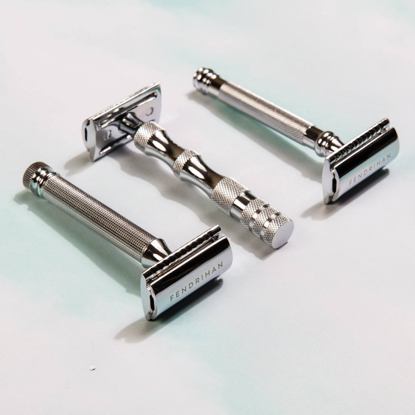 Fendrihan Double Edge Safety Razor, Square Knurled Handle