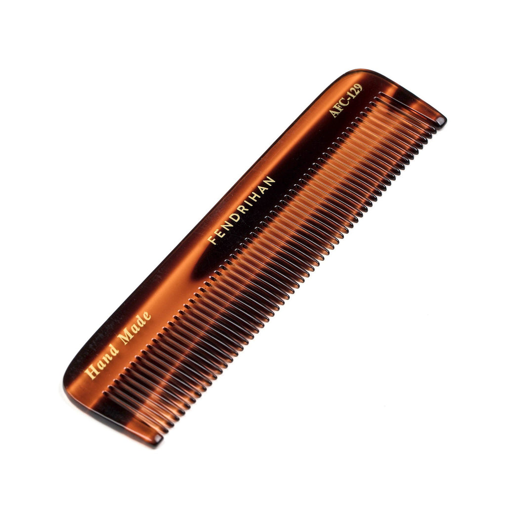 Fendrihan Hand-Finished Fine-Tooth Pocket Comb, Faux Tortoise