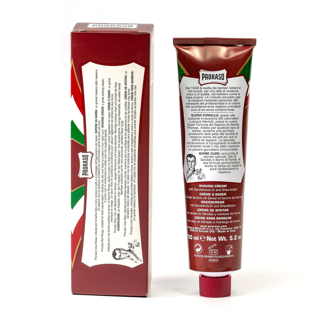 Proraso Red Shaving Cream for Coarse Beard with Sandalwood and Shea Bu ...